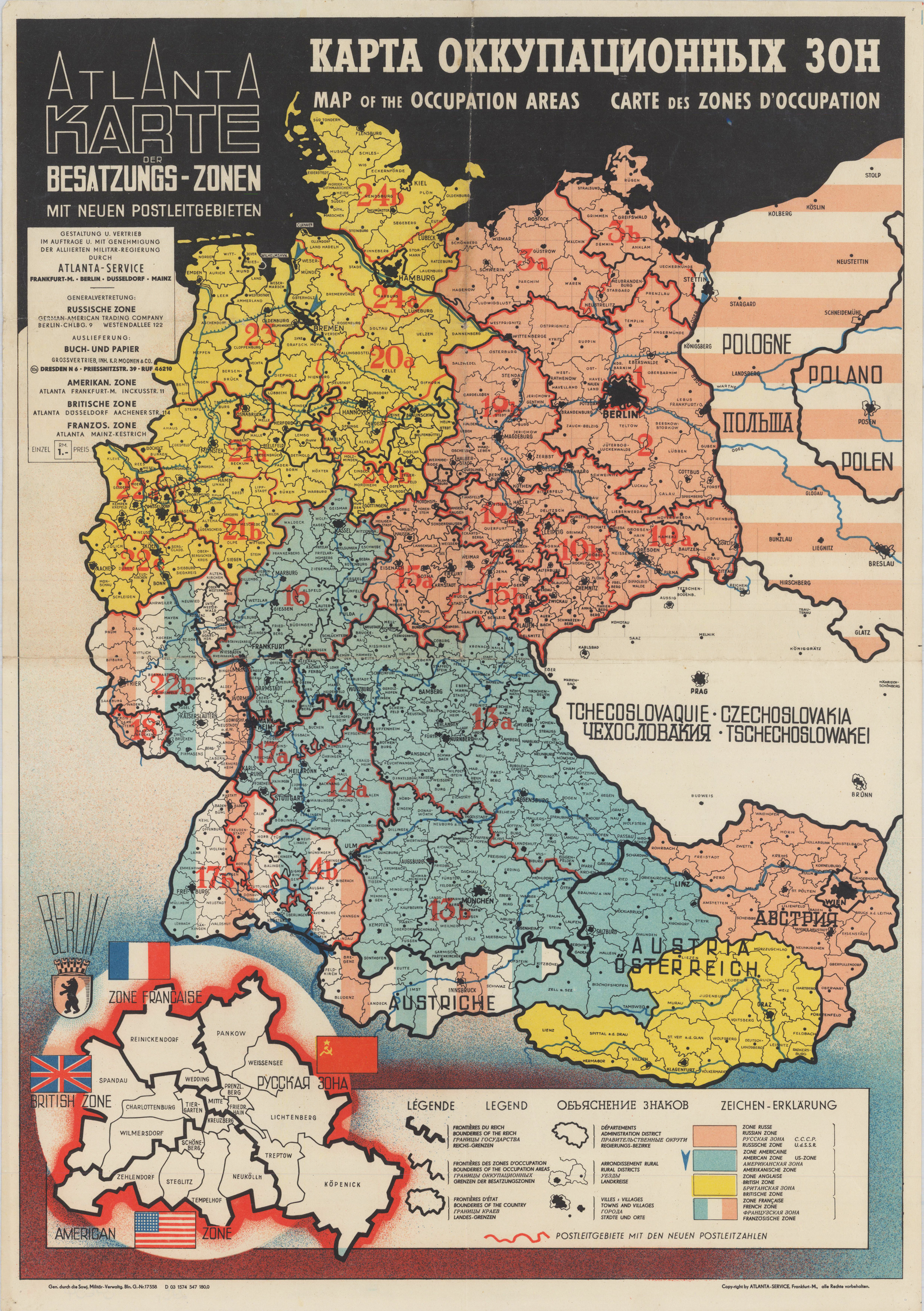 37838 | [Anonymous] | MAP OF THE OCCUPATION AREAS - КАРТА ОККУПАЦИОННЫХ ...