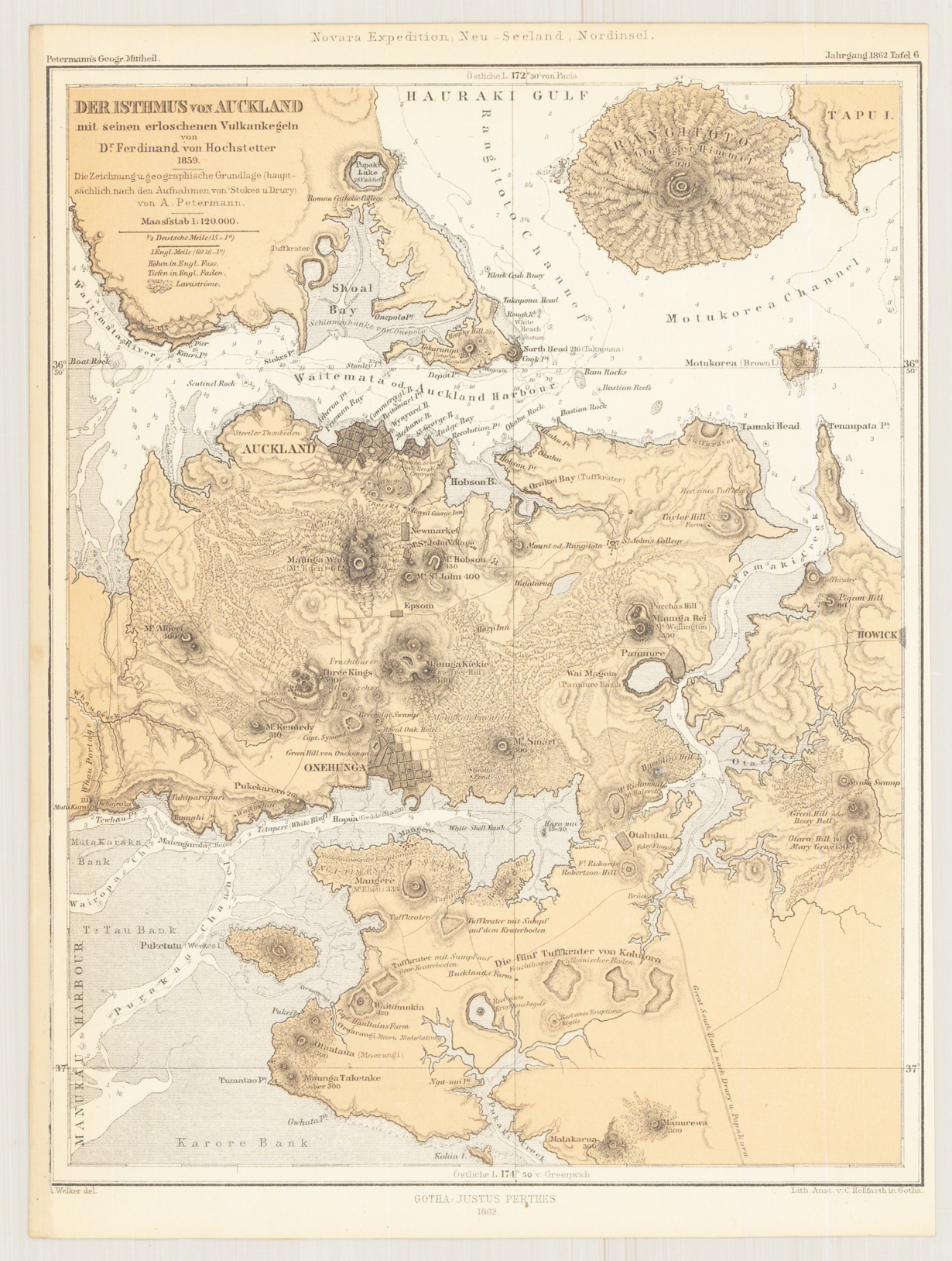 33699 | Petermann, A. | Der Isthmus von Auckland mit seinen erloschenen ...