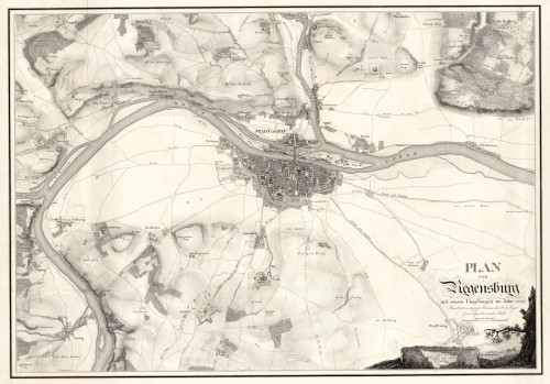 Regensburg & Surrounding | Bavaria | Germany | Europe | Antique Maps ...