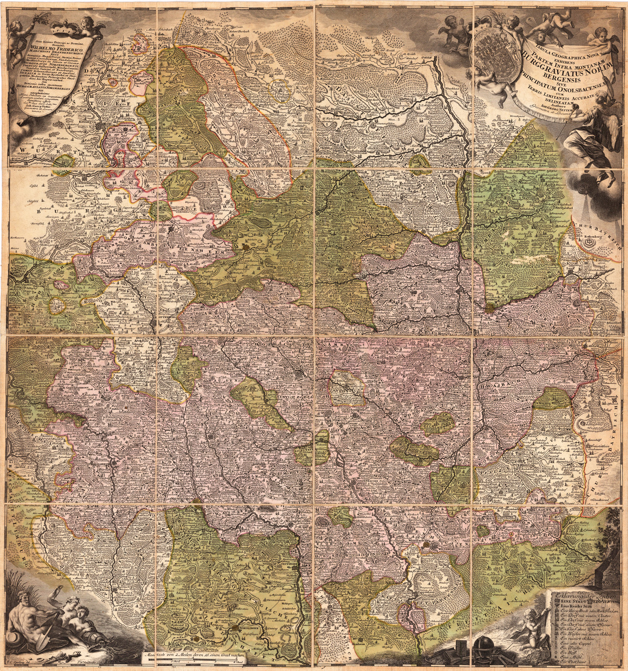 Antique, old, rare and historic map of Ansbach by Vetter, Ioh. Georg ...