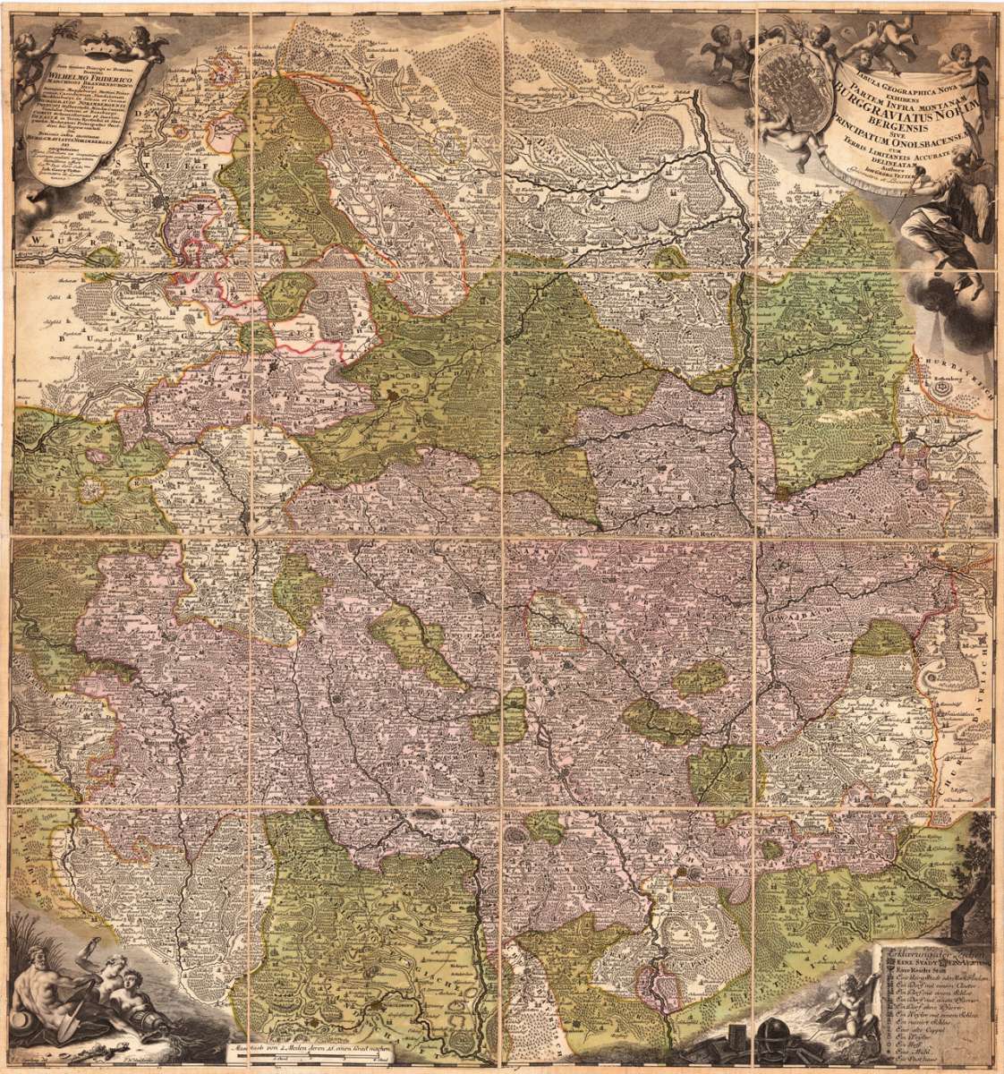 Antique, old, rare and historic map of Ansbach by Vetter, Ioh. Georg ...