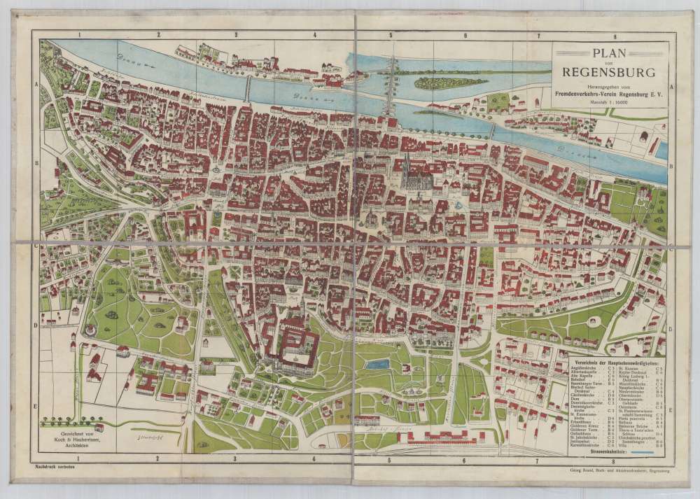 Regensburg & Surrounding | Bavaria | Germany | Europe | Antique Maps ...